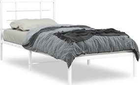 vidaXL Kovový rám postele s čelem 90 x 190 cm [355602] Barva: Bílá