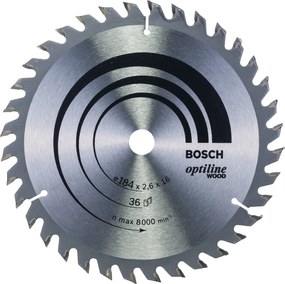 BOSCH Pilový kotouč Optiline Wood 184 x 16 x 2,6 mm, 36 2608640818 Dostupné varianty: Pilový kotouč Bosch Optiline Wood 184x16 mm/36z.