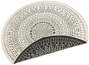 Hanse Home, Kusový koberec Twin-Wendeteppiche 103101 creme schwarz kruh – na ven i na doma, 100x100 (průměr) kruh, bílá, chodba / předsíň