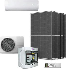 Sada klimatizace GETI GKH12K 3,5kW hybridní, 6x panel 450W, DC rozvaděč