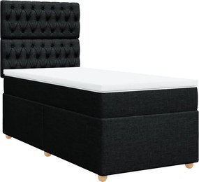 Box spring postel s matrací černá 90x200 cm textil 3291172