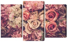 Vícedílný obraz Jemné Barevné 3D Květiny Nedostatek Nedostatek Přírodní plátno 150x100