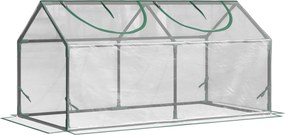 Fóliový skleník Outsunny s oknem, PVC skleník 120x60x60 cm, průhledný skleník na rajčata a chladicí rám pro rostliny