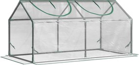 Fóliový skleník Outsunny s oknem, PVC skleník 120x60x60 cm, průhledný skleník na rajčata a chladicí rám pro rostliny | Aosom.de