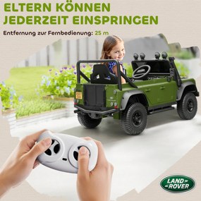 AIYAPLAY Dětské elektrické auto, 12V bateriový pohon, dálkové ovládání, hudební funkce, klakson, LED světla, zelená