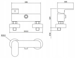 Cersanit Crea, nástěnná sprchová baterie, chromová, S951-319