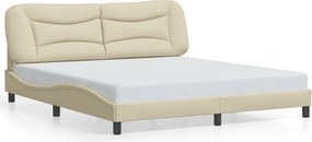 Rám postele s LED bez matrace Hvar Cream 180x200 cm Látka 3213723