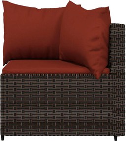 Zahradní rohové pohovky s poduškami 2 ks hnědé polyratan 319822