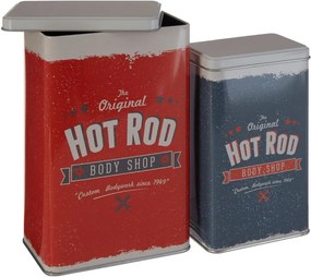 Sada 2 cínových úložných boxů Premier Housewares Barber Hot Rod