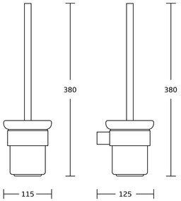 Mexen Adox, záchodový wc kartáč, černá matná, 7018250-70