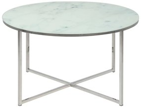 Konferenční kulatý stolek Alisma mramor bílý/chrom
