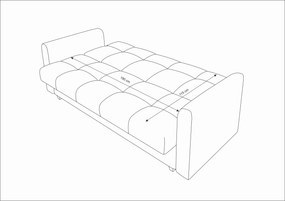 Rozkládací pohovka OFELIJA - červená
