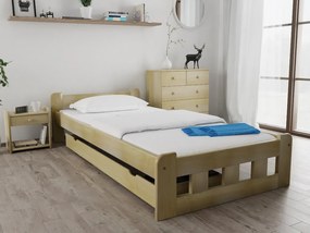 Postel Naomi zvýšená 80 x 200 cm, borovice Rošt: S lamelovým roštem, Matrace: Matrace Coco Maxi 20 cm