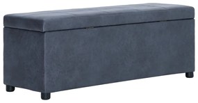 Lavice s úložným prostorem 116 cm šedá umělá broušená kůže - Default Title