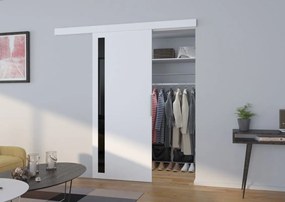 Posuvné dveře LIRA - Bílá / Černé sklo - 80cm