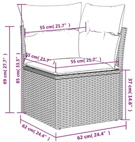 4dílná zahradní sedací souprava s poduškami béžová polyratan