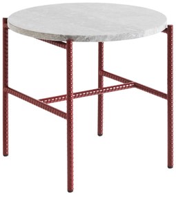 HAY Rebar Side Table, Ø45x40, Red + Grey Marble