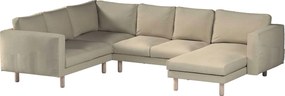Potah na pohovku IKEA Norsborg rohová, 5-místná se šezlongem barva béžová látka pletený vzor