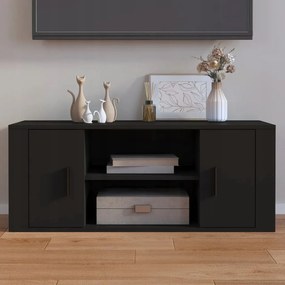 Tv Skříňka 100 X 35 X 40 Cm Kompozitní Dřevo Černá
