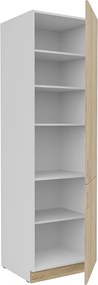 SARA | vysoká skříňka 60 DK-210 2F policová | 60 cm | bílá/dub sonoma