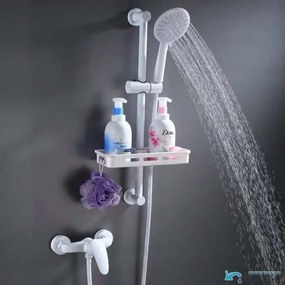 Bílý nástěnný sprchový systém EYN BKP1457 s ruční sprchou — Pouze ruční sprcha — Ne