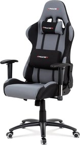 Kancelářská židle houpací mech., kovový kříž, šedá látka – opěrák 90°–180° Šedá