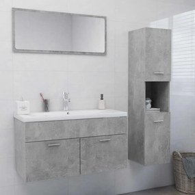 vidaXL Set koupelnového nábytku dřevotříska [3070977] Barva: Betonová šedá