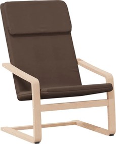 Relaxační křeslo s podnožkou tmavě hnědé textil 3154417