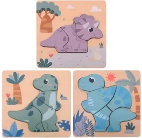 JOUÉCO Dřevěné vkládací puzzle Dinosaurus / Puzzle na desce / velké dí