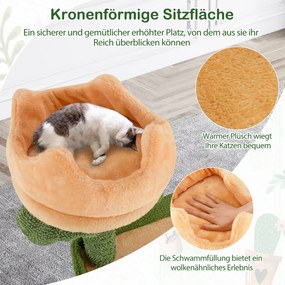 Costway Cat tree kaktus 160 cm kočičí strom s kočkou jeskynní kočičí škrabadlo