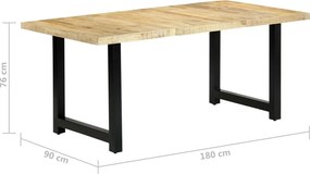 vidaXL Jídelní stůl 180 x 90 x 76 cm masivní recyklované dřevo [283785] Barva: světle hnědá a černá