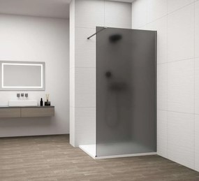 Polysan Esca - Sprchová stěna Walk-In 80x210 cm, Antidrop, kouřové matné sklo/gun metal ES1480-11