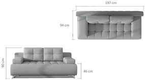 Rozkládací pohovka Oslo, světle šedá látka
