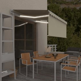 Automatická markýza roleta LED a senzor větru 3,5x2,5 m krémová 3069292