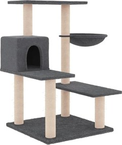Škrabadlo pro kočky se sisalovými sloupky tmavě šedé 82,5 cm 172387