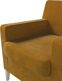 Potah na křeslo IKEA Karlstad barva žlutá látka lesklé, sametová