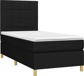 Box spring postel s matrací černá 100 x 200 cm textil 3142315