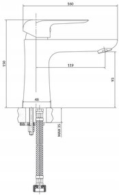 Cersanit City, nízká umyvadlová baterie, chromová, S951-359