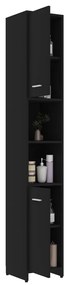 3dílný set koupelnového nábytku - s vysokou skříní - dřevotříska | černý