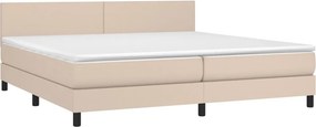 Box spring postel s matrací cappuccino 200 x 200 cm umělá kůže 3141028
