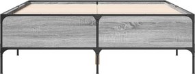 Rám postele šedý sonoma 140 x 190 cm kompozitní dřevo a kov 3279810