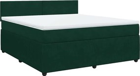 Box spring postel s matrací tmavě zelená 180x200 cm samet 3290103