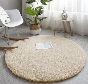 Béžový kulatý koberec Alpaca Rozměr: 80 cm