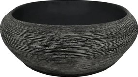 Umyvadlo na desku šedé a černé oválné 59 x 40 x 14 cm keramika 155091