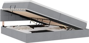 Postel s úložným prostorem a matrací Světle šedá 200 x 200 cm 3370530