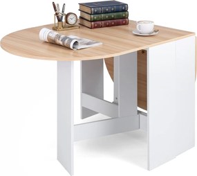 Costway Skládací stůl kulatý Skládací pro 4 až 7 osob – 163 × 80 × 75 cm