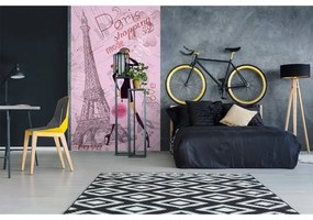 DIMEX | Dětská vliesová fototapeta na zeď Pařížský styl MS-2-0331  | 150 x 250 cm | růžová, vícebarevná