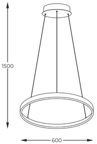 Zuma Line 2023201-GD60 - LED Lustr na lanku BRENO LED/28W/230V 3000/4000/6000K