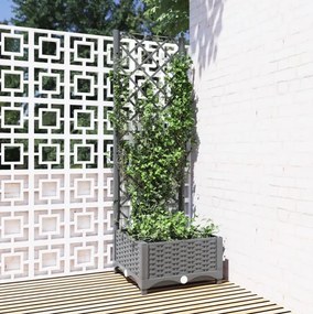 vidaXL Zahradní truhlík s treláží 40 x 40 x 121,5 cm PP [318248] Barva: světle šedá