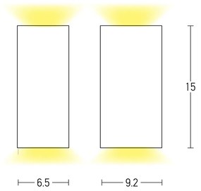 Zambelis E124 nástěnné svítidlo grafit, 2xGU10, 15cm